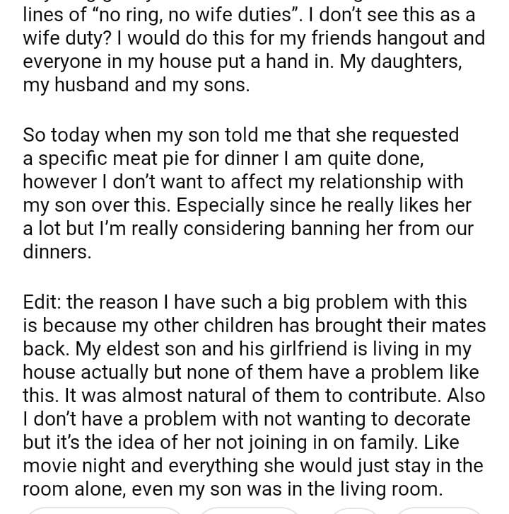 WIBTA my sons girlfriend from my house – DJOTD.com